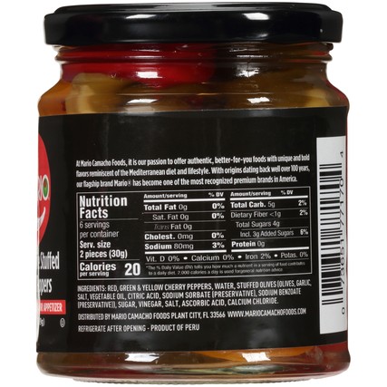 Mario Garlic & Olive Stuffed TriColor Peppers - MarioCamacho